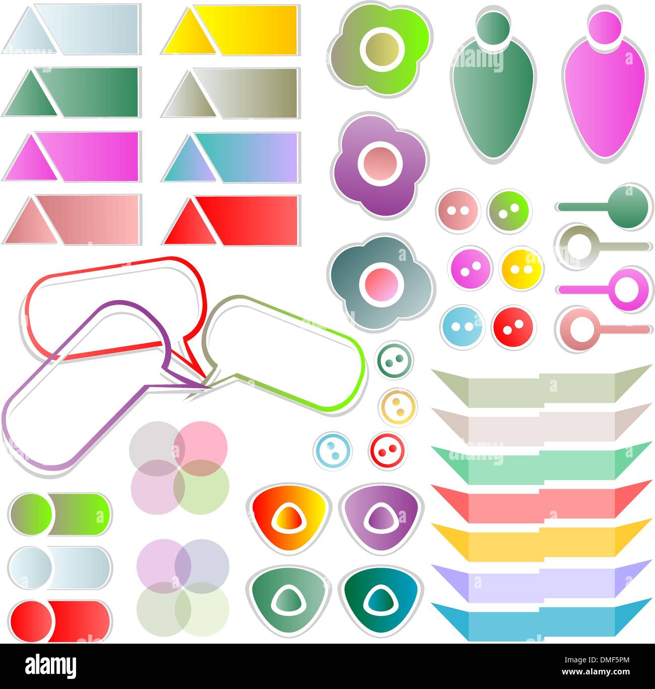 scrapbook elements with a lot of tags and stickers Stock Vector Image ...