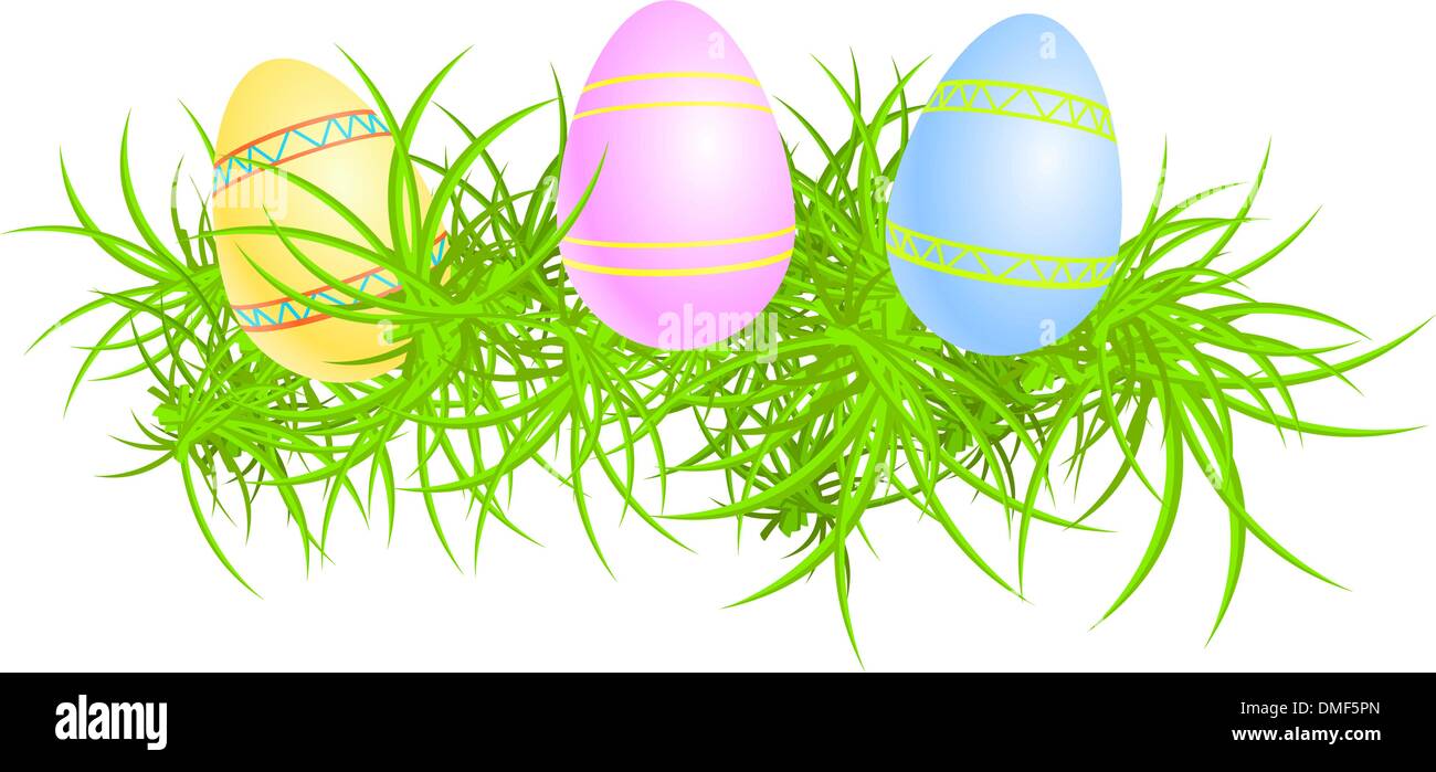 Vector illustration of eggs in grass Stock Vector Image & Art - Alamy