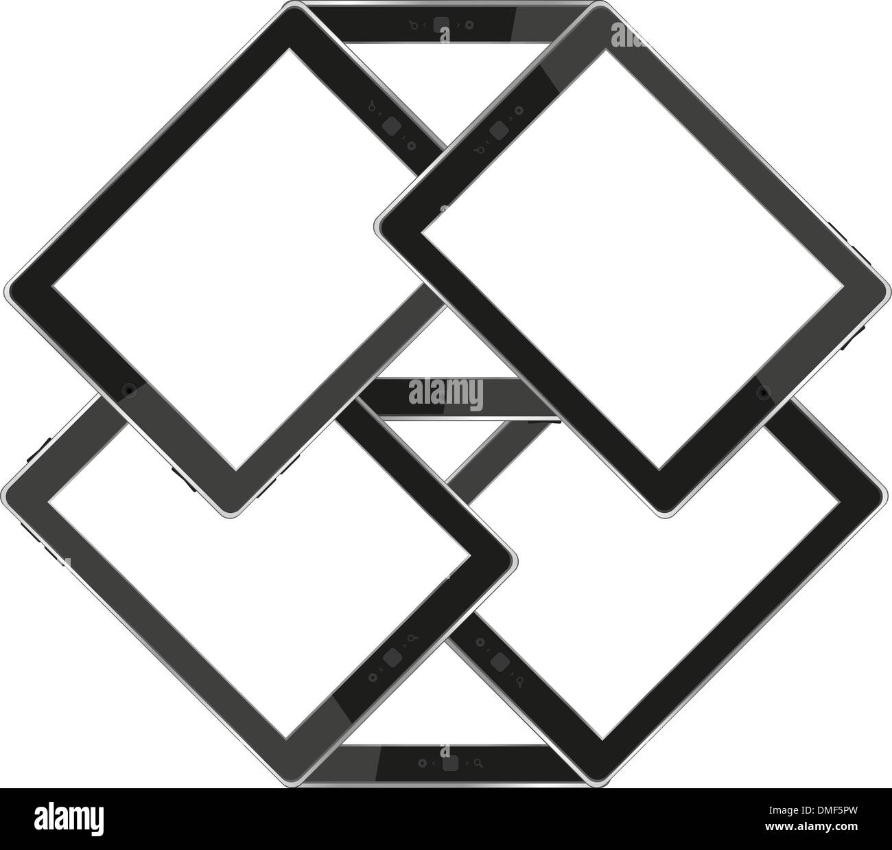 Vector tablets pc with empty white screen and black frame Stock Vector ...