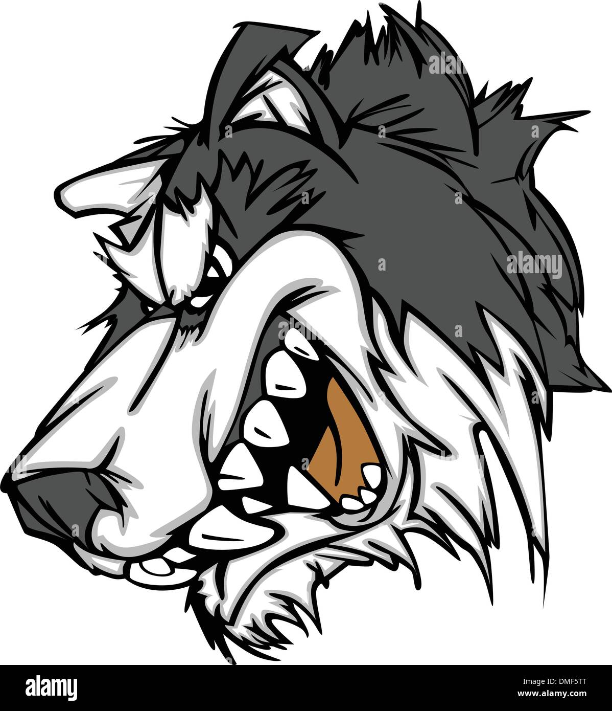 Snarling Cartoon Husky Dog Mascot Vector Graphic Stock Vector Image ...