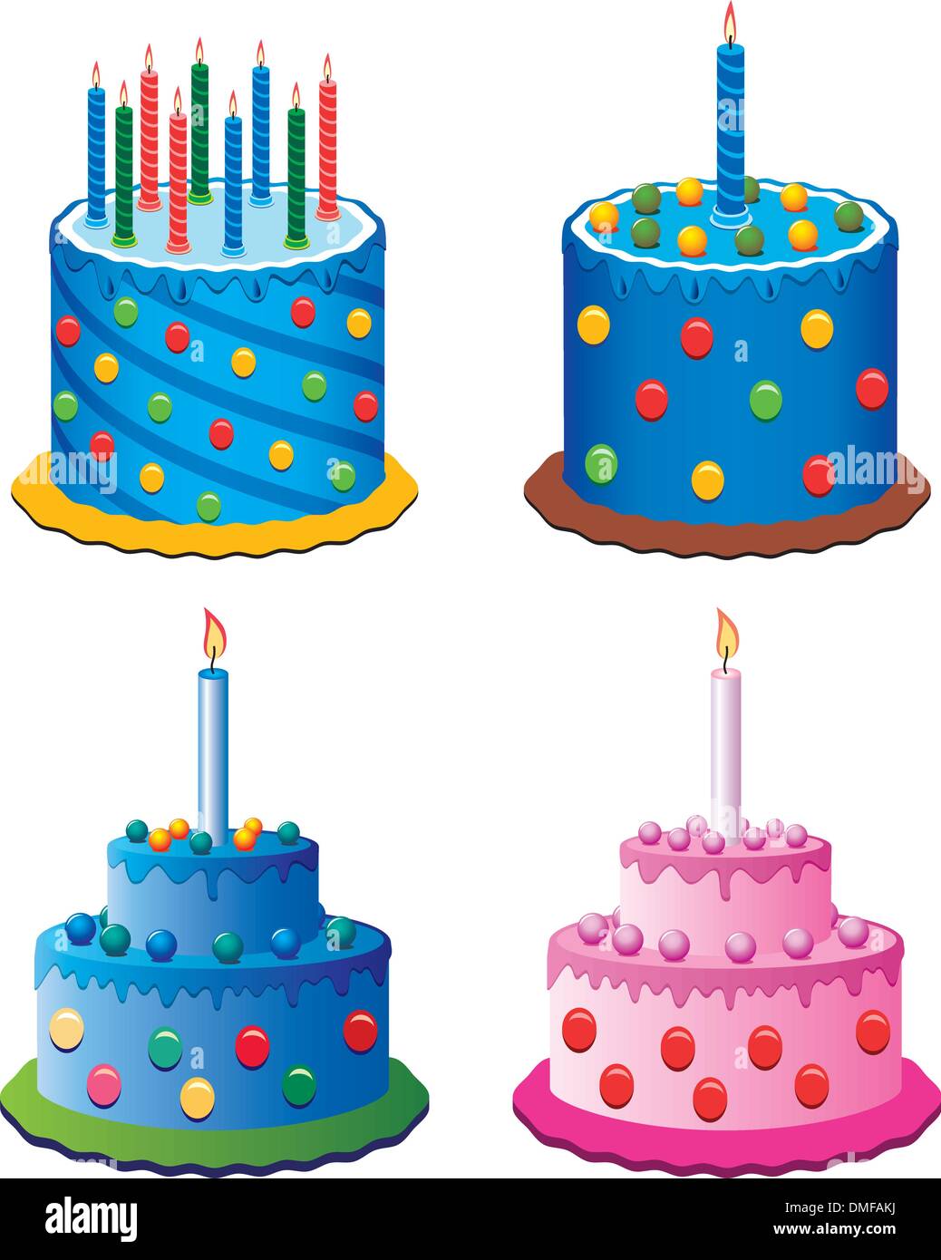 Birthday cakes set party Stock Vector Images - Alamy