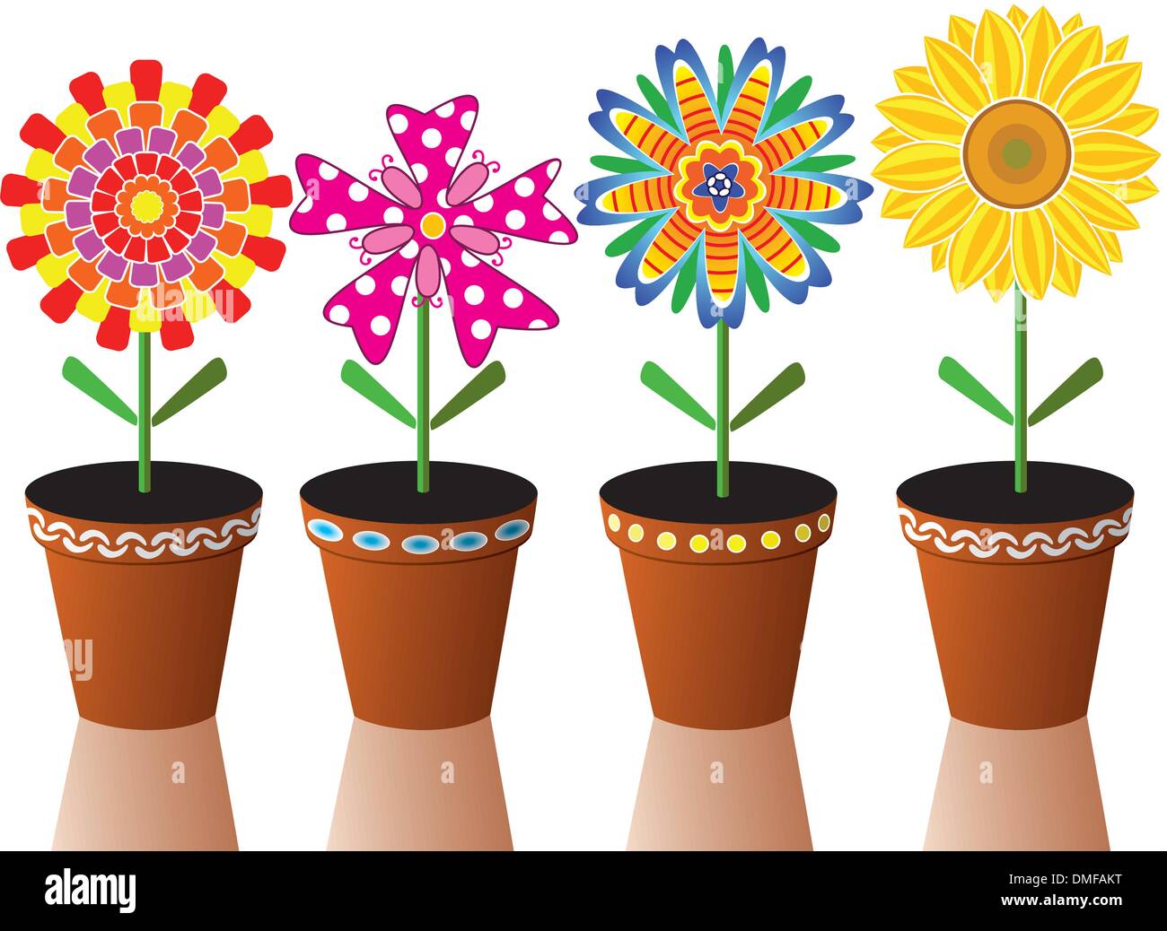 vector flowers in pots Stock Vector Image & Art - Alamy