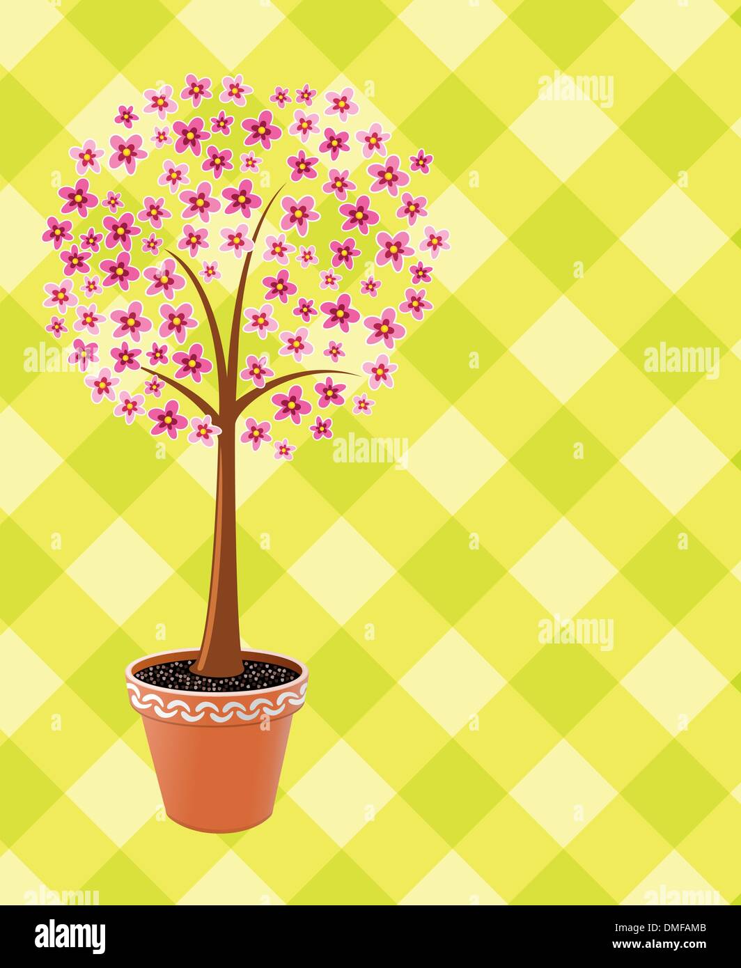 vector pot tree in blossom Stock Vector Image & Art - Alamy