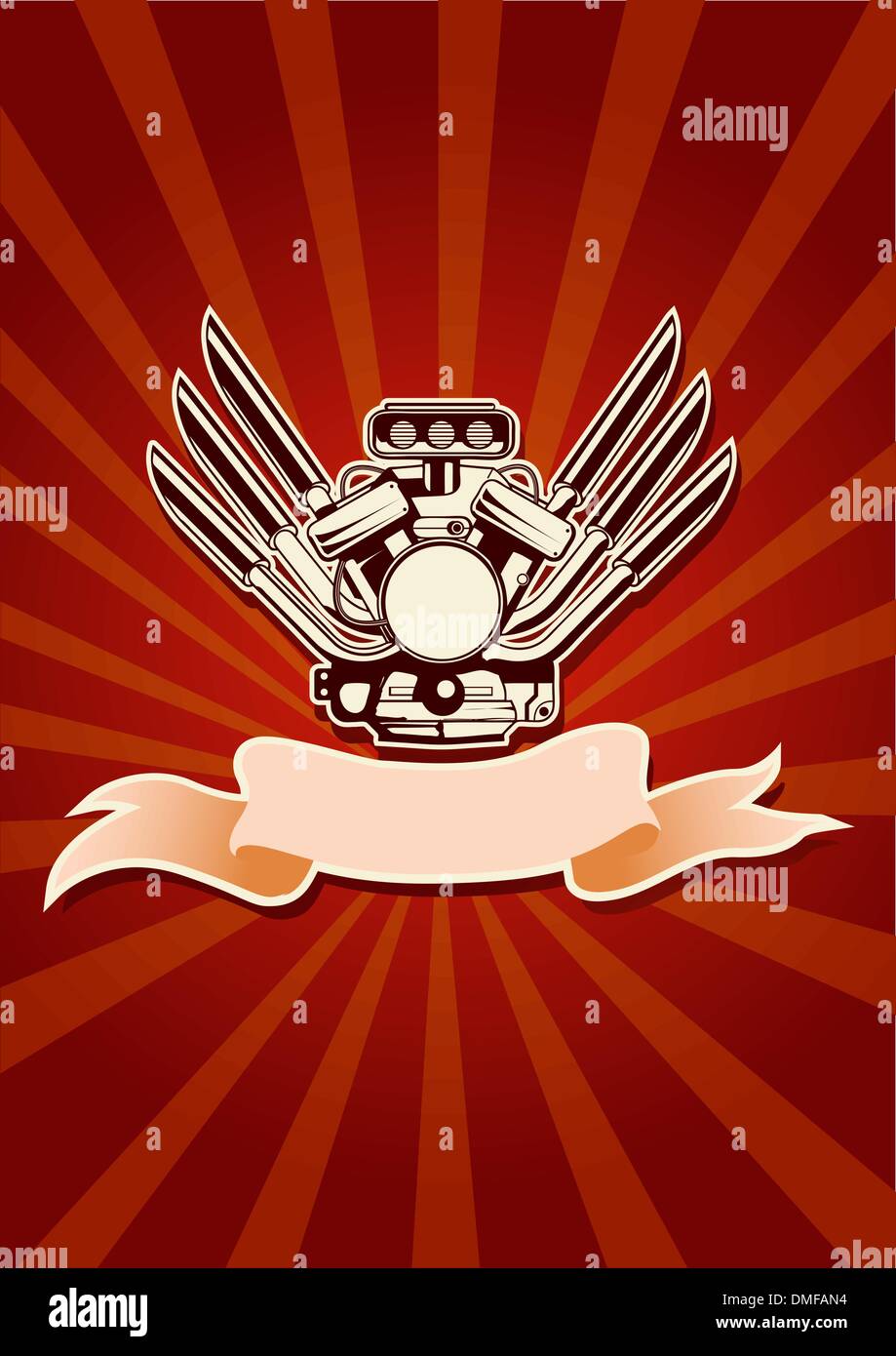 Vertical frame red ribbon Stock Vector Images - Alamy