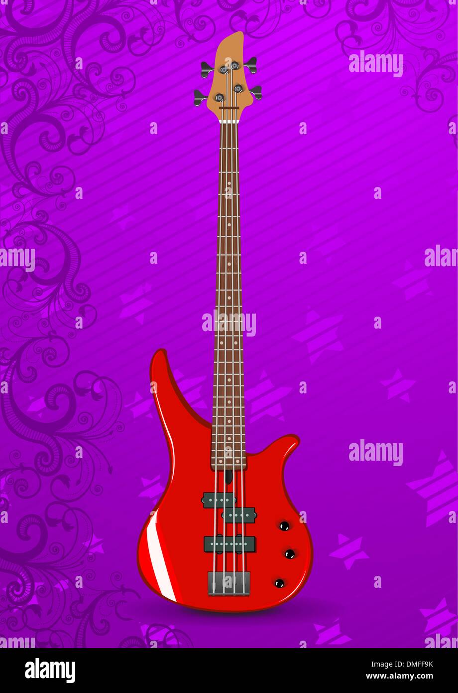 Vector Illustration Of Bass Guitar Stock Vector Image And Art Alamy