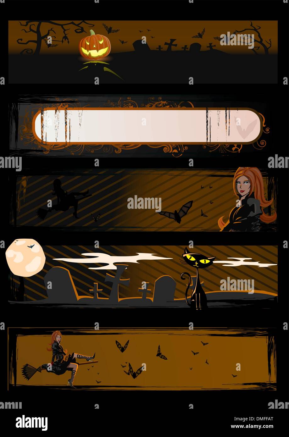 Set of vector Halloween banners Stock Vector Image & Art - Alamy