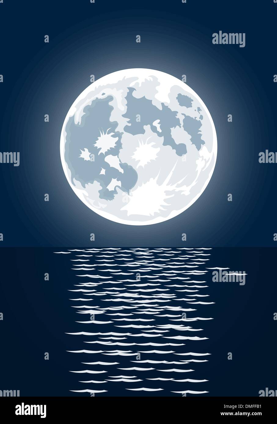 Illustration moon water Stock Vector Images - Alamy
