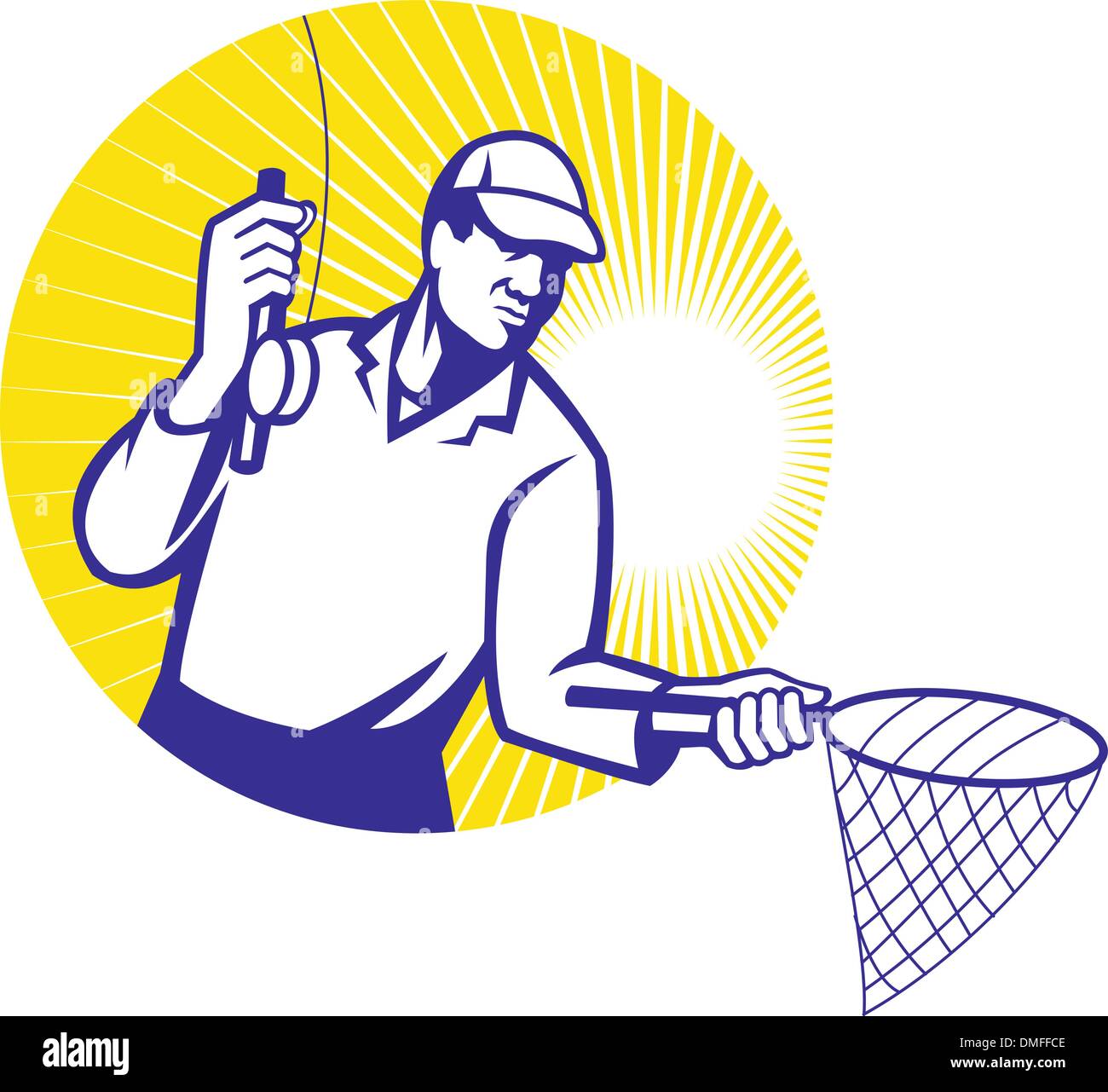 Fishing net rod Stock Vector Images - Alamy