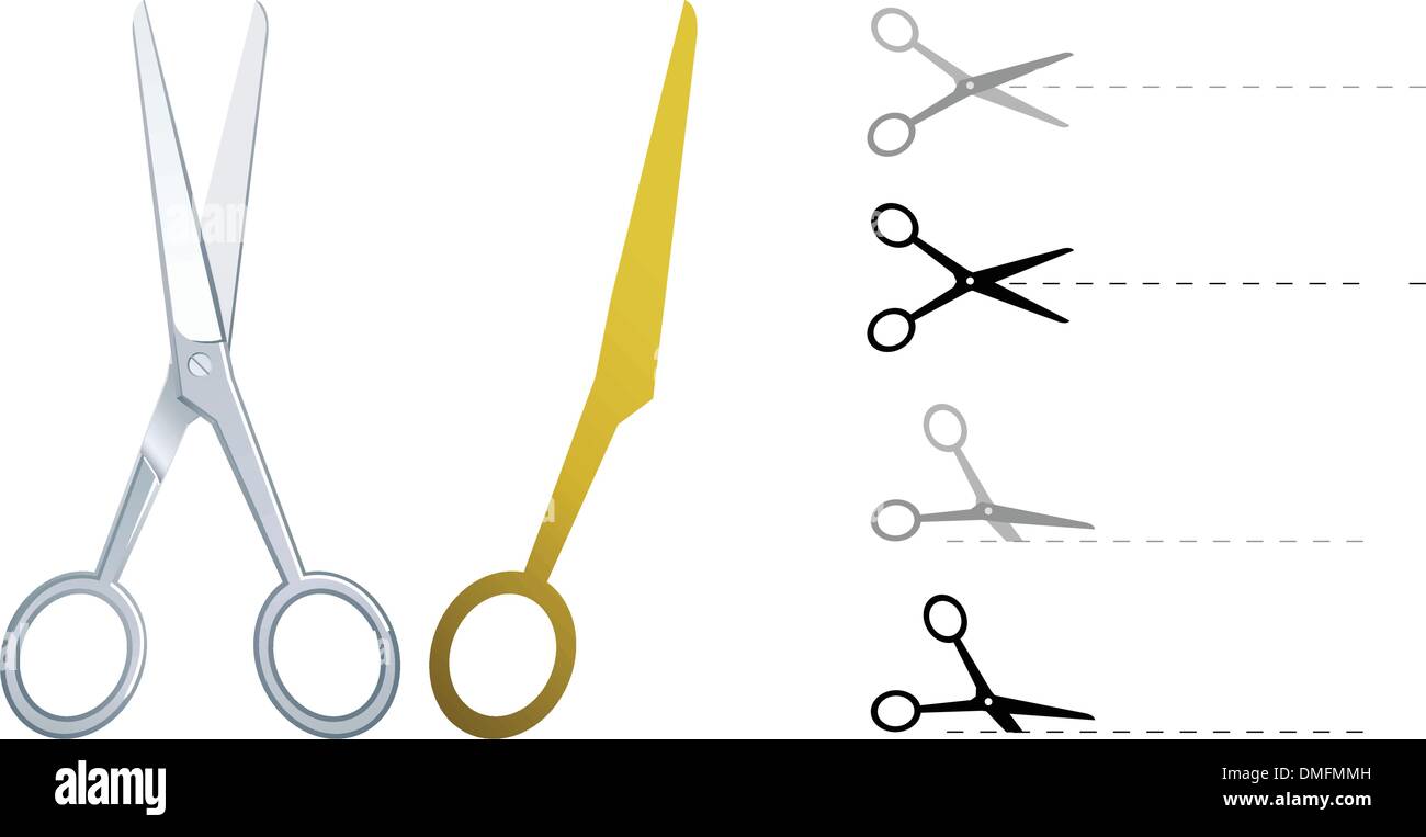 Golden scissors Stock Vector Images - Alamy