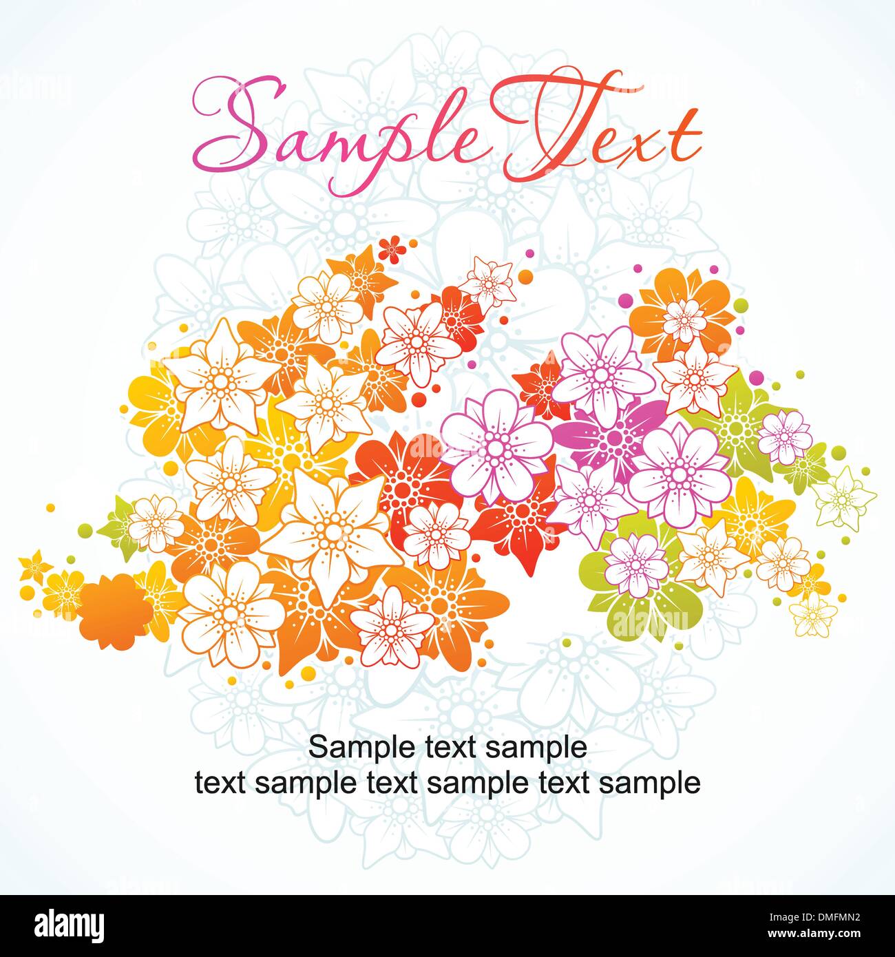 Vector floral greeting card of Easter. Rabbit Stock Vector Image & Art ...