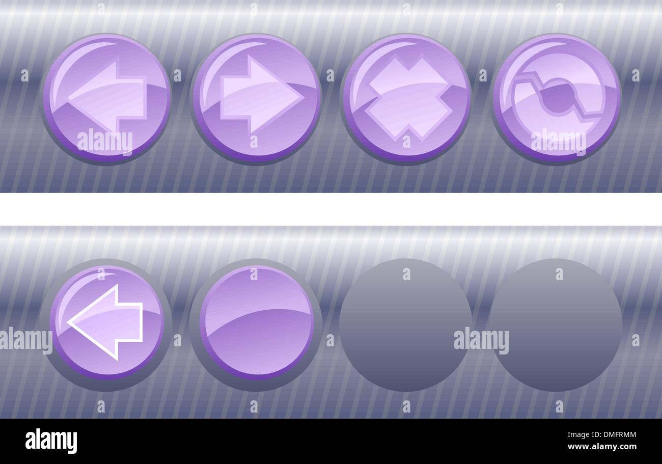 Set of violet browser buttons, on and off Stock Vector Image & Art - Alamy