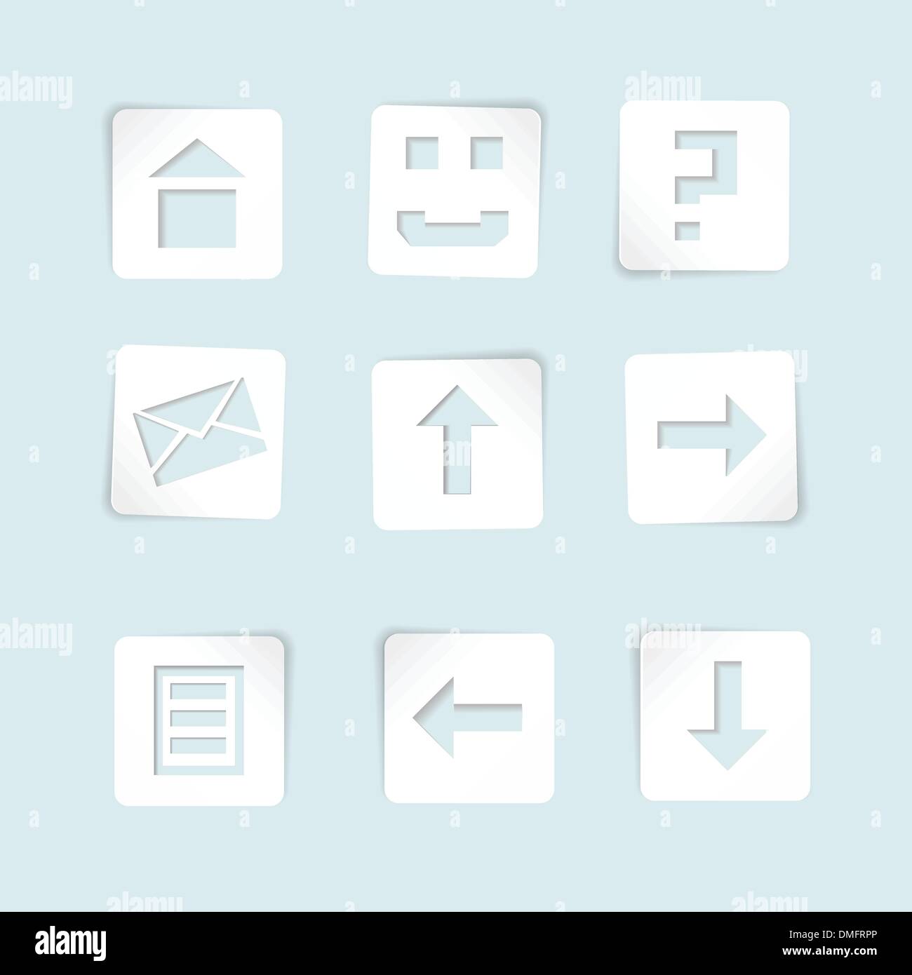 Set of paper icons on blue background Stock Vector Image & Art - Alamy