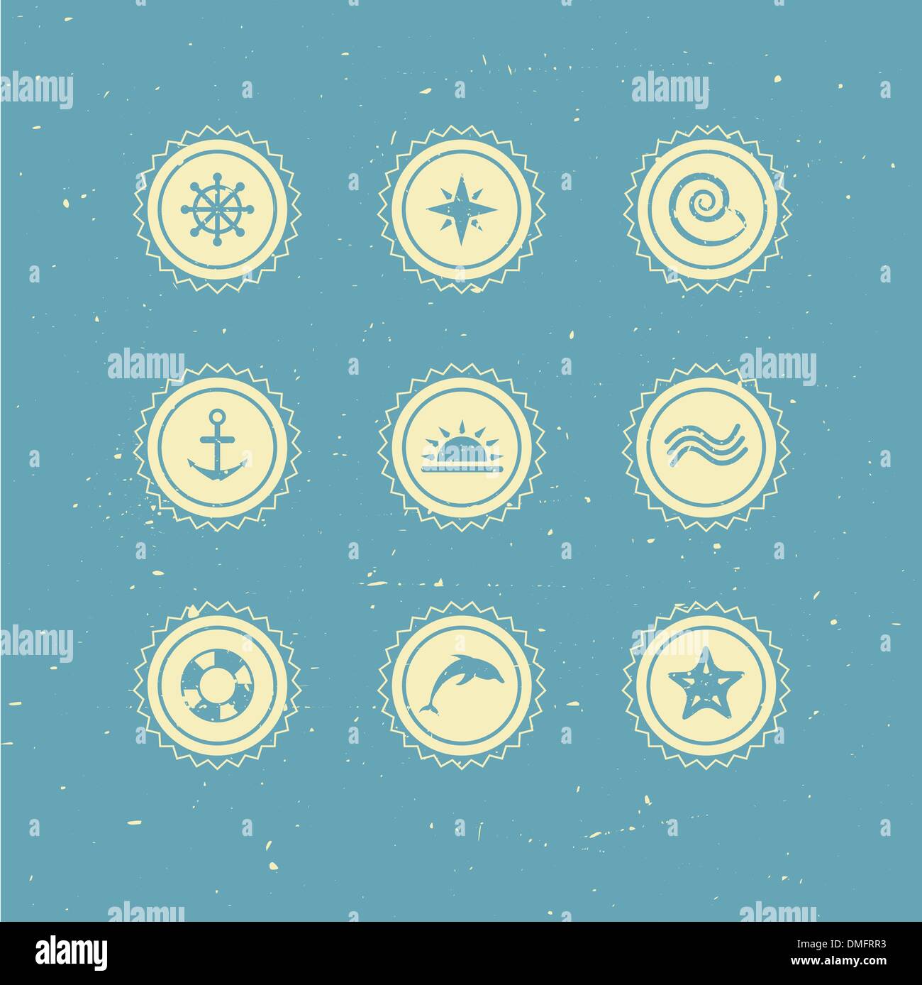 Set of retro marine icons Stock Vector Image & Art - Alamy