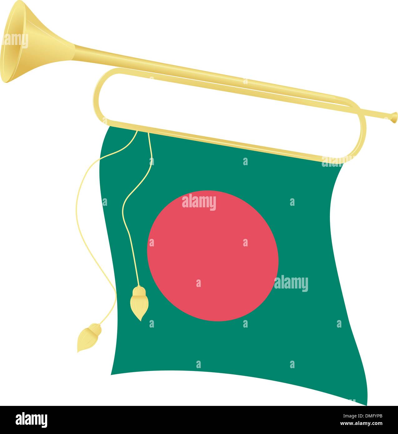 Vector illustration bugle with a flag Bangladesh Stock Vector Image ...