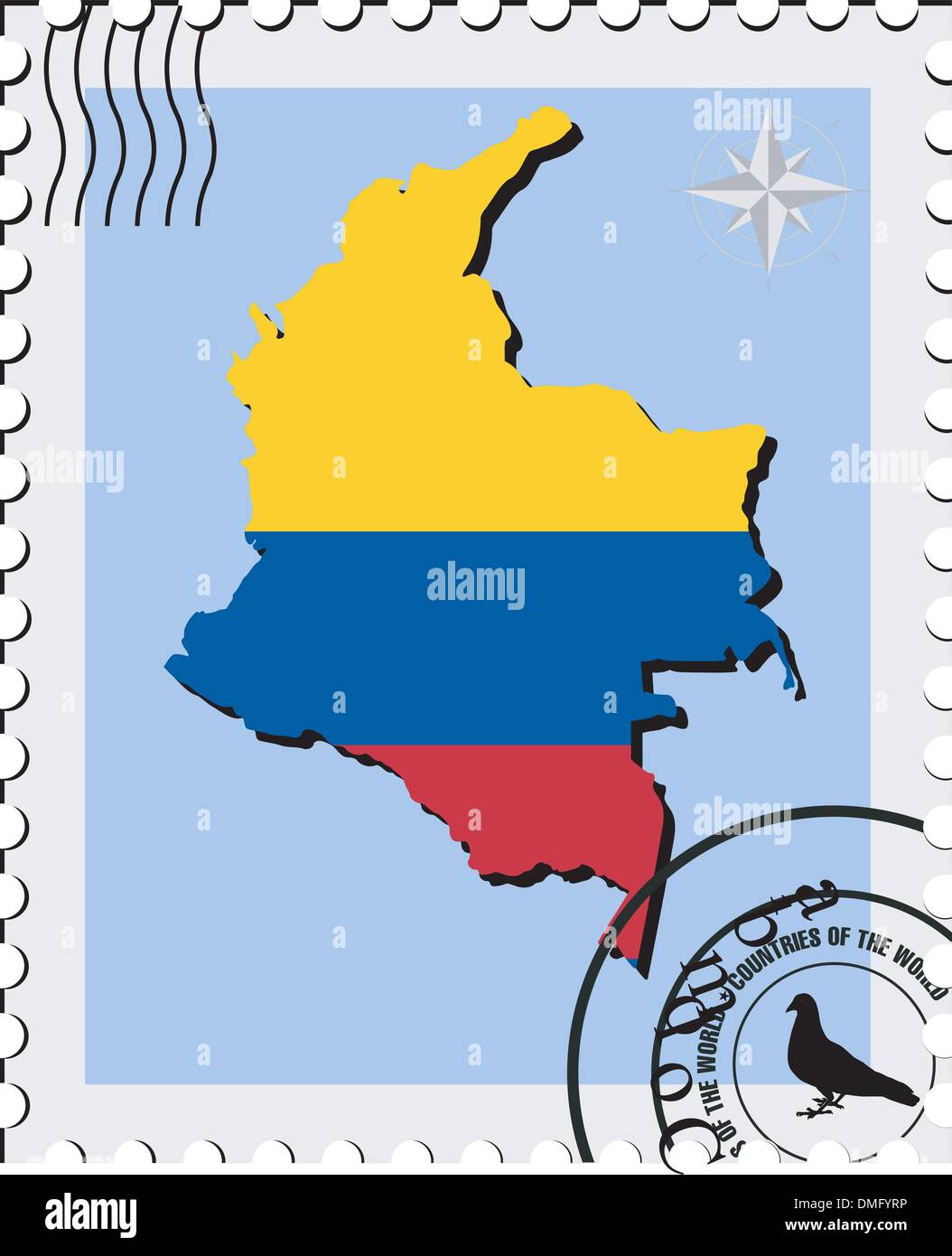 Vector stamp with the image maps of Colombia Stock Vector Image & Art ...