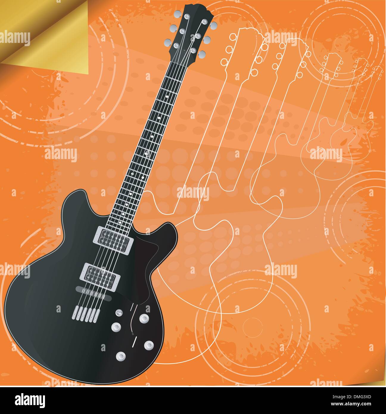 Vector retro background with electric guitar Stock Vector Image & Art ...