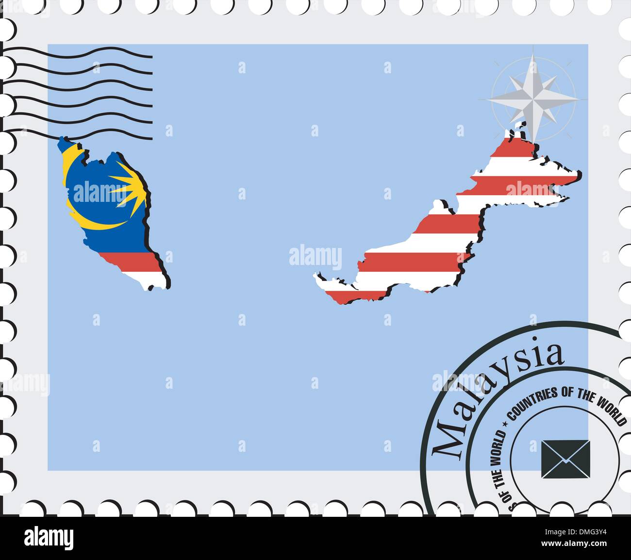 Malaysia stamp Stock Vector Images - Alamy
