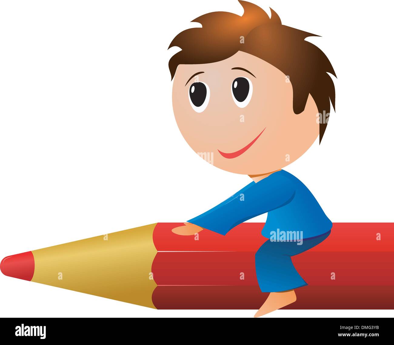 Little boy a pencil. vector Stock Vector Image & Art - Alamy