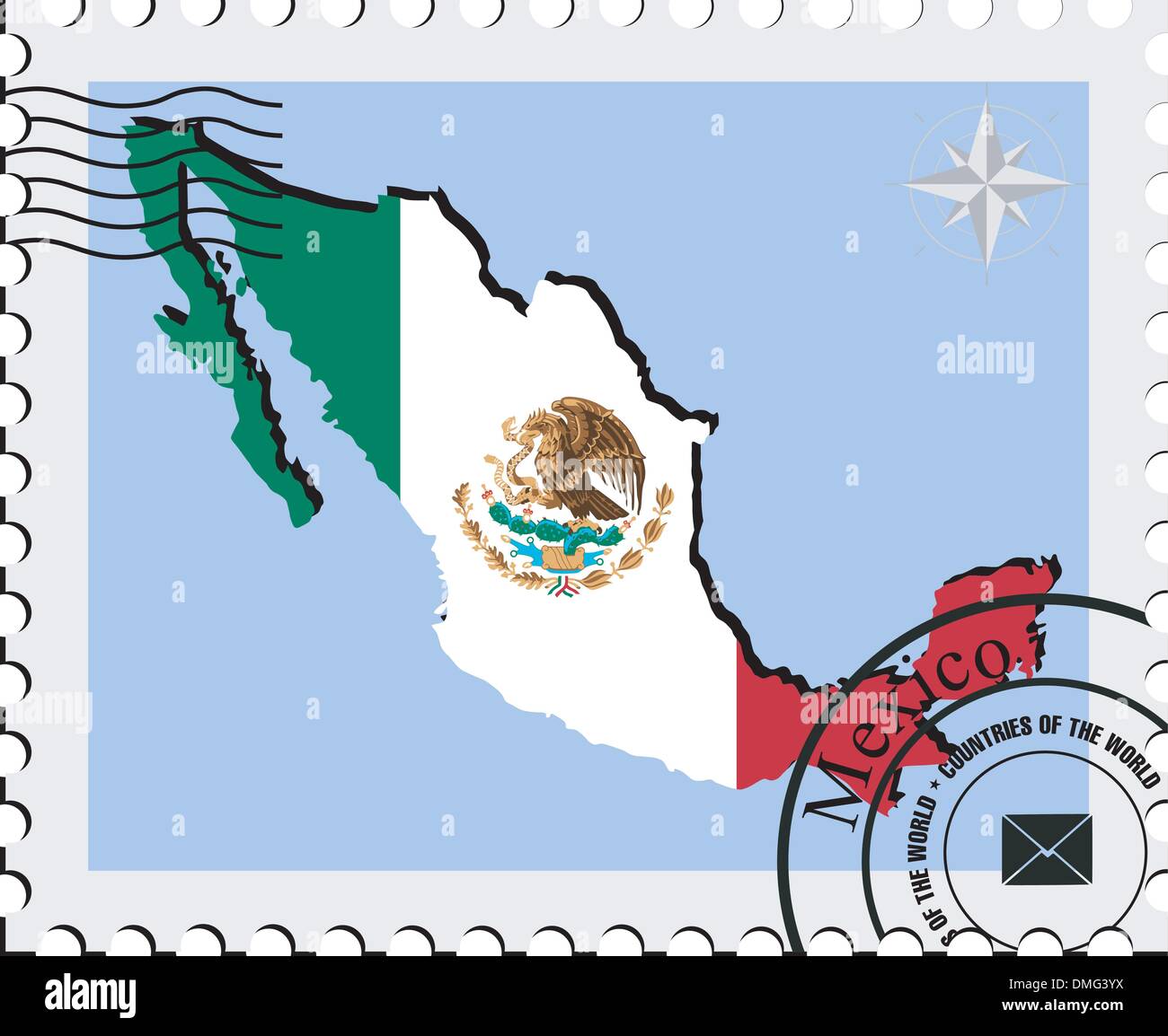 Mexico post mark stamp hi-res stock photography and images - Alamy