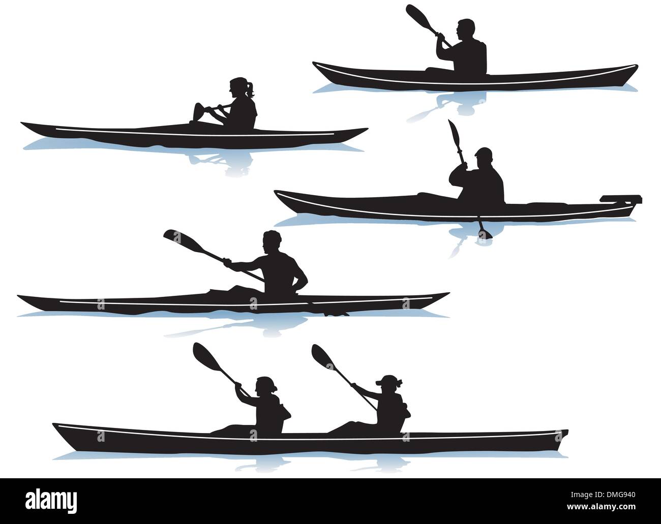 Kayaking silhouette hi-res stock photography and images - Alamy