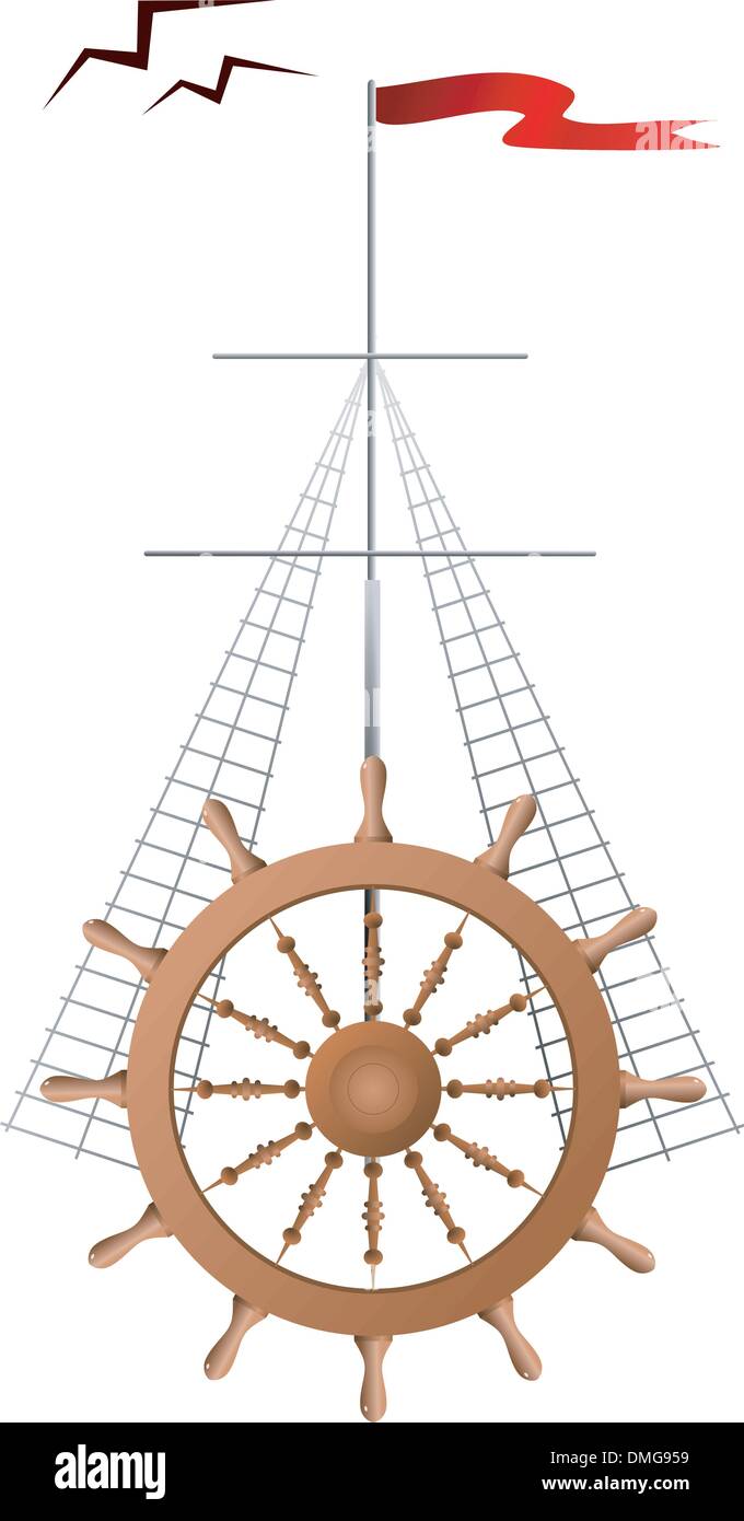 Wheel, the guys and the flag. vector Stock Vector Image & Art - Alamy