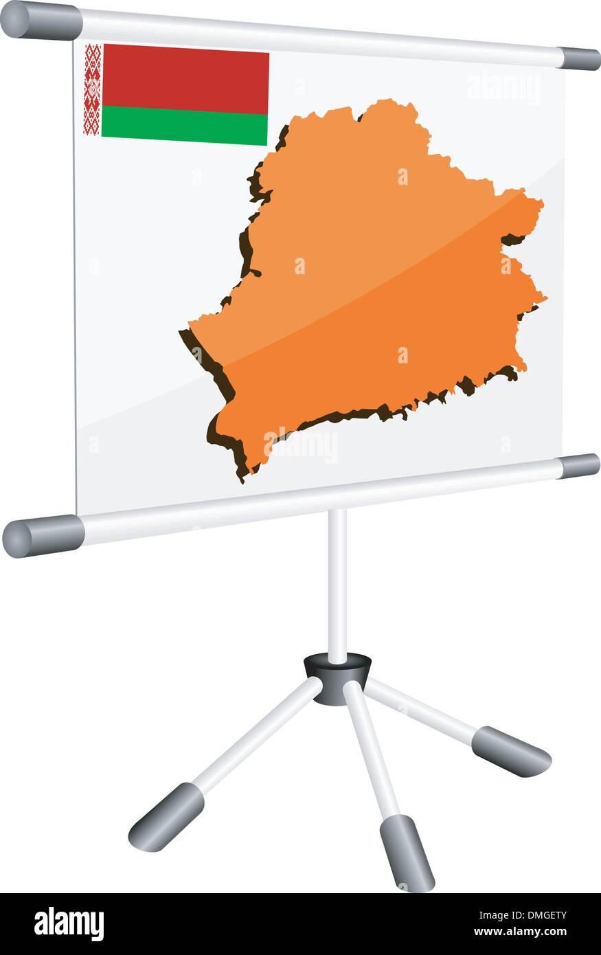 Vector display with a silhouette map of Belorussia Stock Vector Image ...