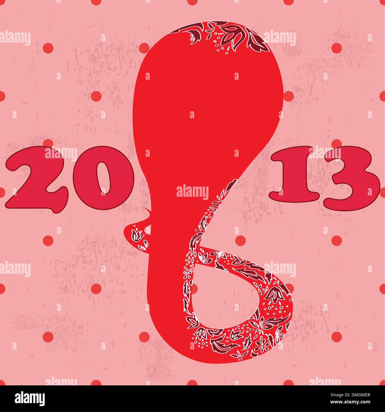 red snake with floral pattern grunge Stock Vector Image & Art - Alamy
