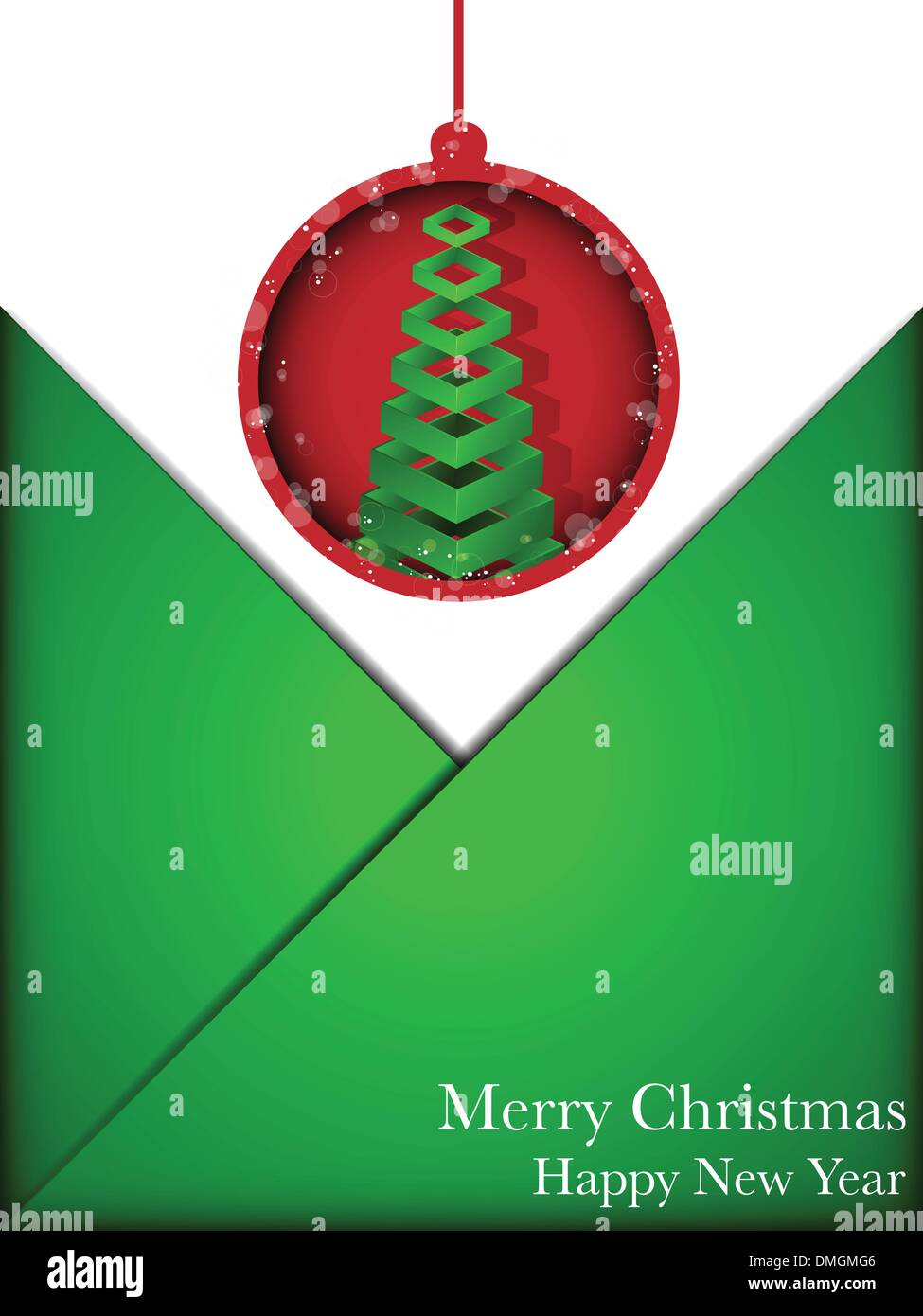 Green merry christmas card Stock Vector Images - Alamy