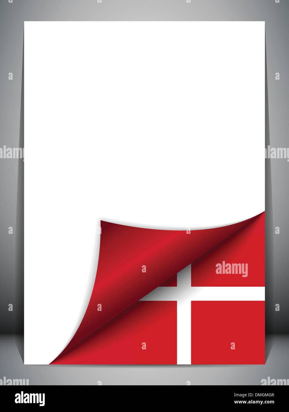 Denmark Country Flag Turning Page Stock Vector Image & Art - Alamy