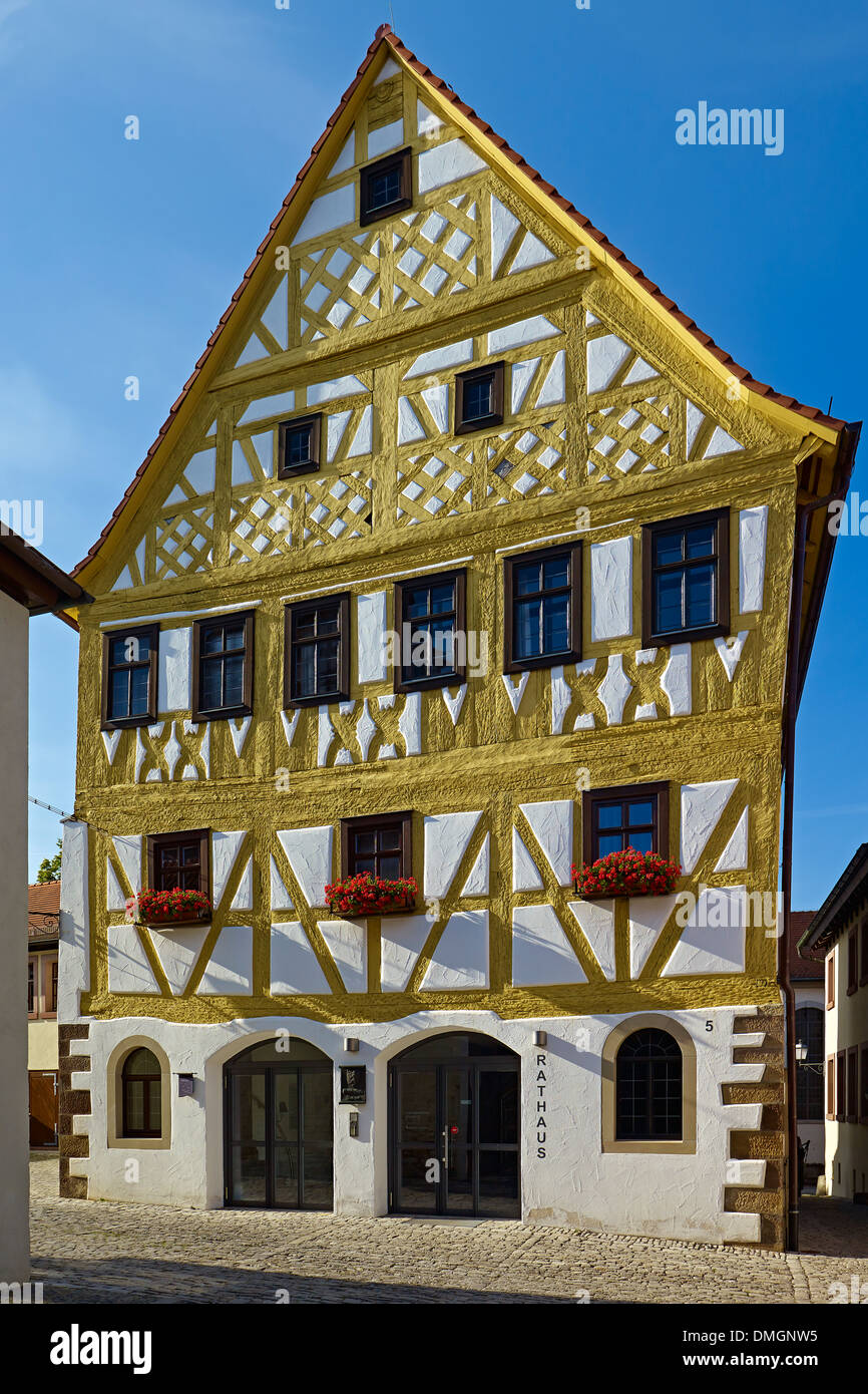 Town Hall of Prichsenstadt, Lower Franconia, Kitzingen district ...