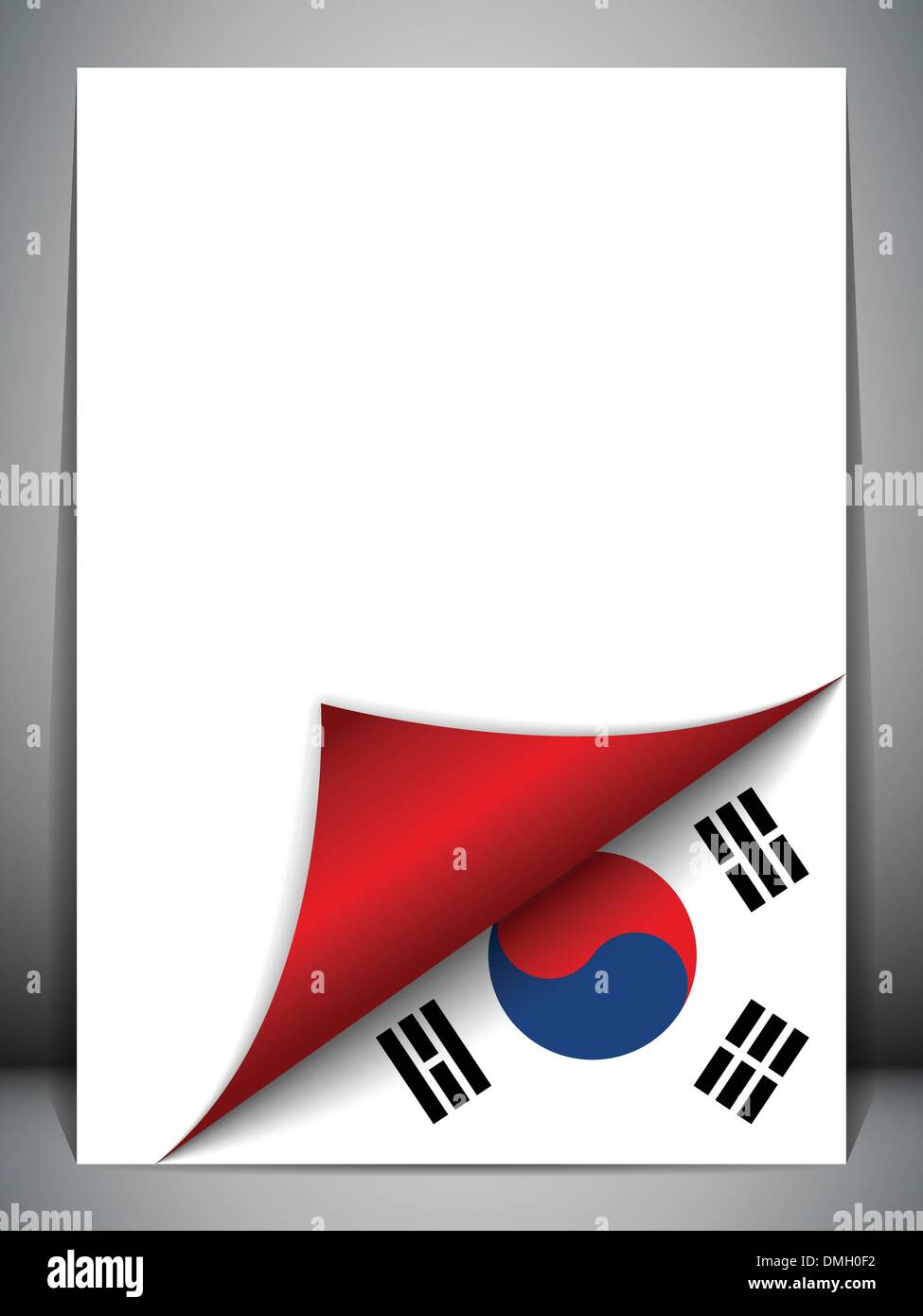 South Korea Country Flag Turning Page Stock Vector Image & Art - Alamy