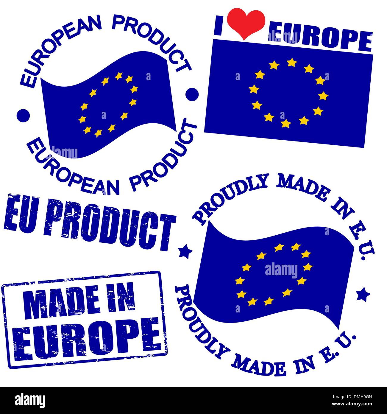 Product of Europe stamps Stock Vector Image & Art - Alamy