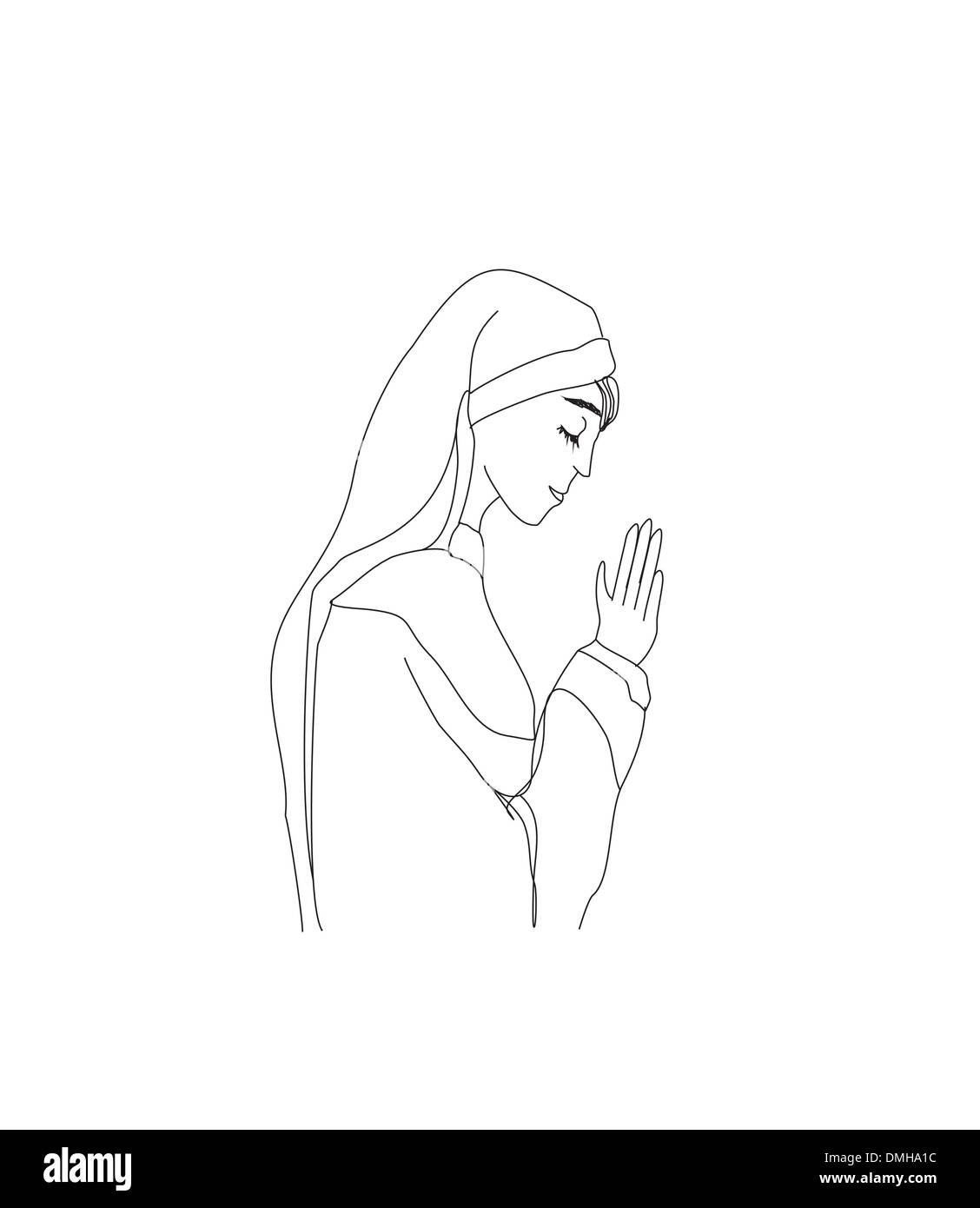 Nun vector Black and White Stock Photos & Images - Alamy