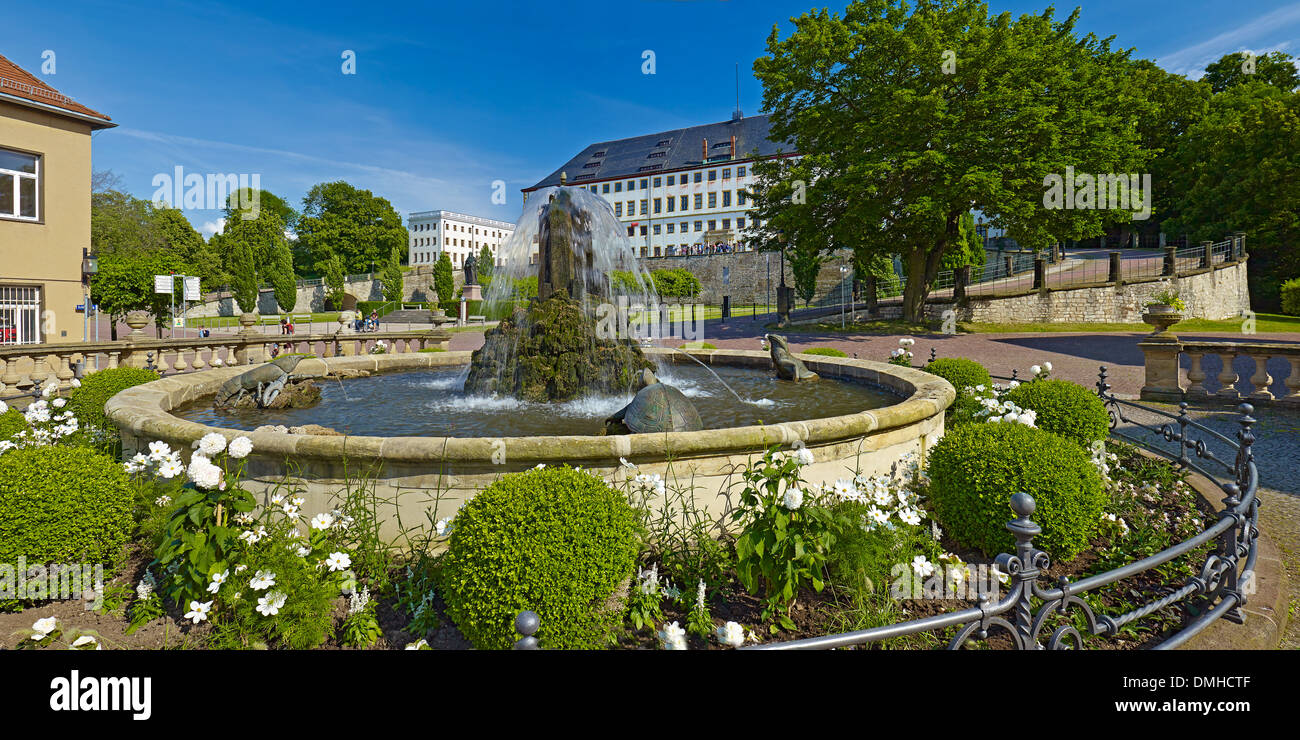 Fountain at Friedenstein Castle in Gotha, Thuringia, Germany Stock ...