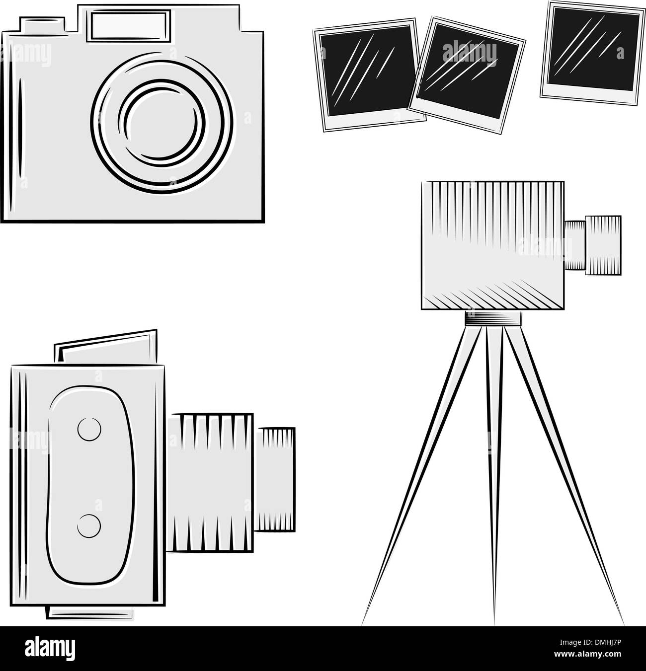 Retro camera lens cameras Stock Vector Images - Alamy