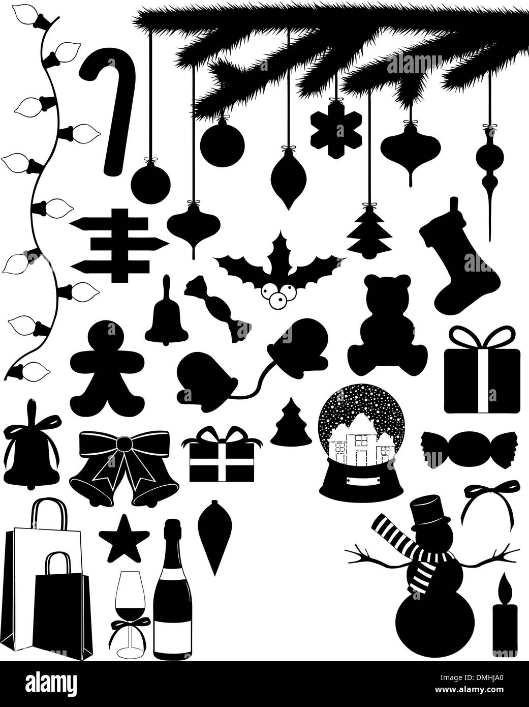 Christmas silhouette Stock Vector Images - Alamy