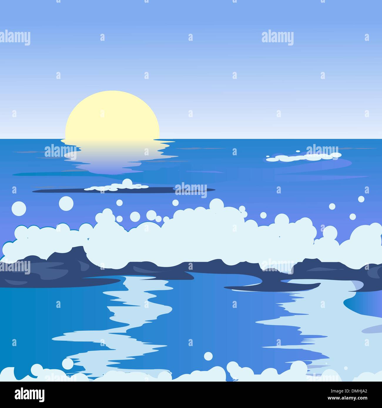 Sky blue color ocean Stock Vector Images - Alamy