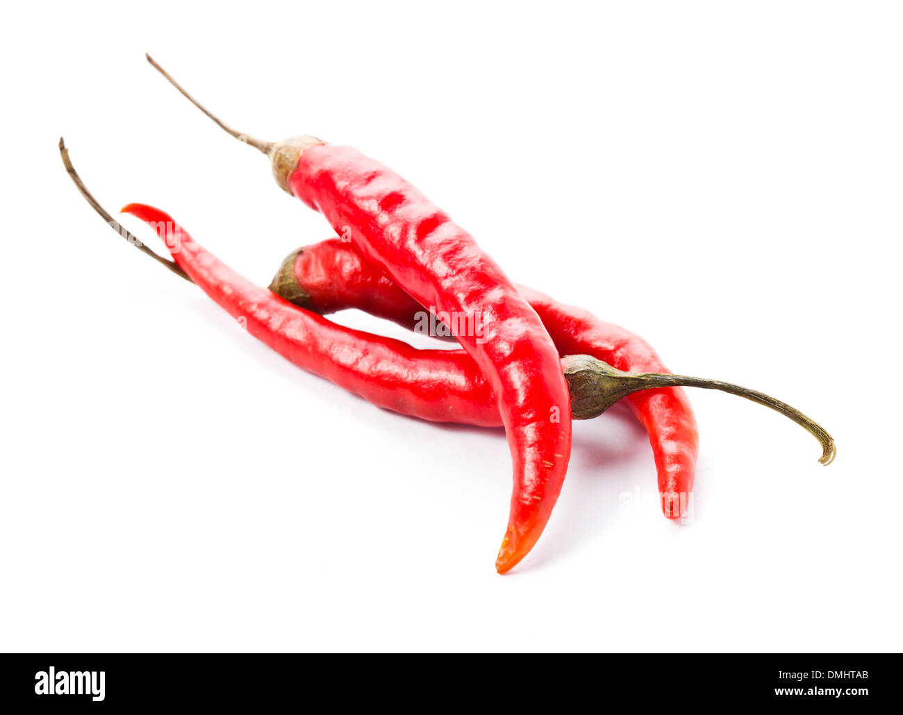 Red hot chilli peppers isolated on white Stock Photo - Alamy