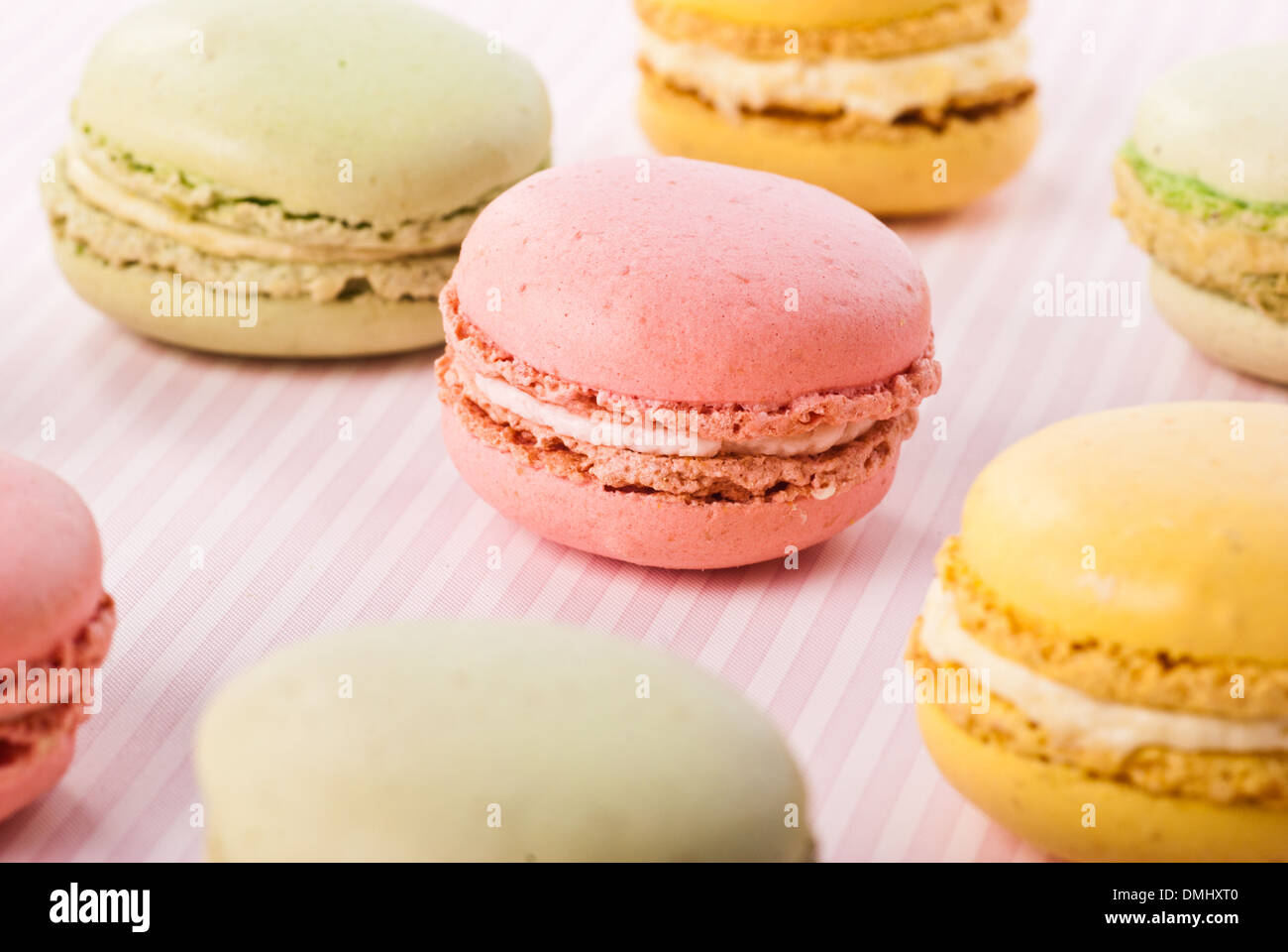 Colorfull macaroones in row close up Stock Photo - Alamy