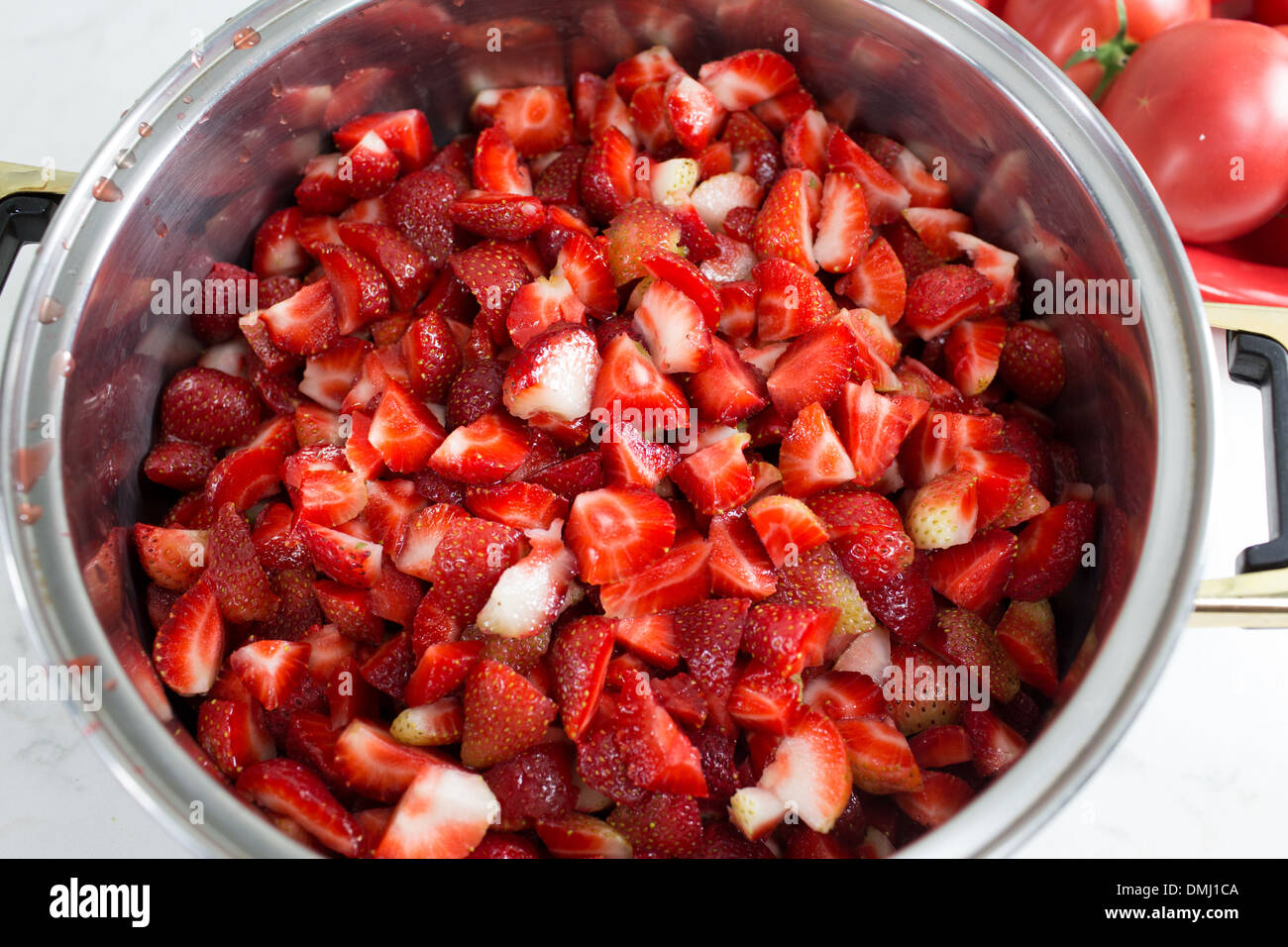 In the Polish kitchen. Preparing a delicious strawberry jam Stock Photo ...