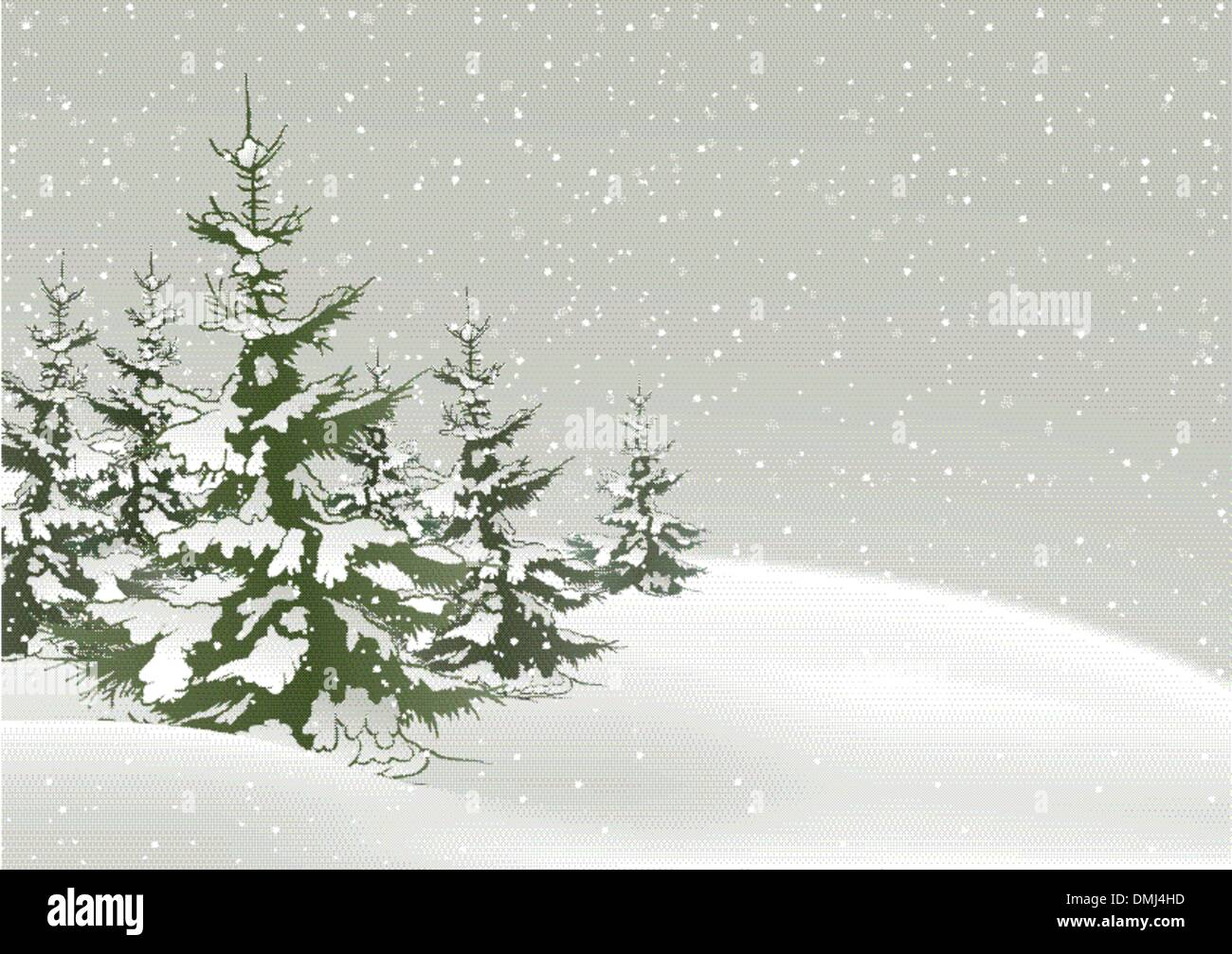 Snow covered trees snowy Stock Vector Images - Alamy