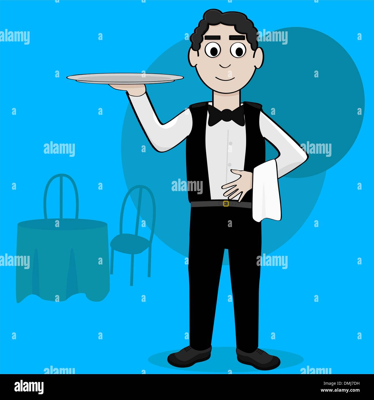 Waiter tray vector vectors hi-res stock photography and images - Alamy