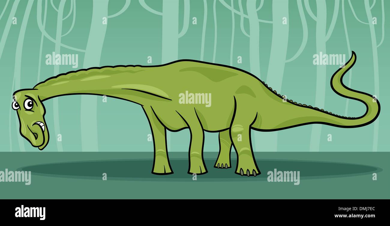 cartoon illustration of diplodocus dinosaur Stock Vector Image & Art ...