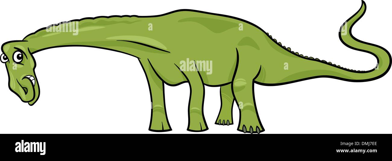 cartoon illustration of diplodocus dinosaur Stock Vector Image & Art ...