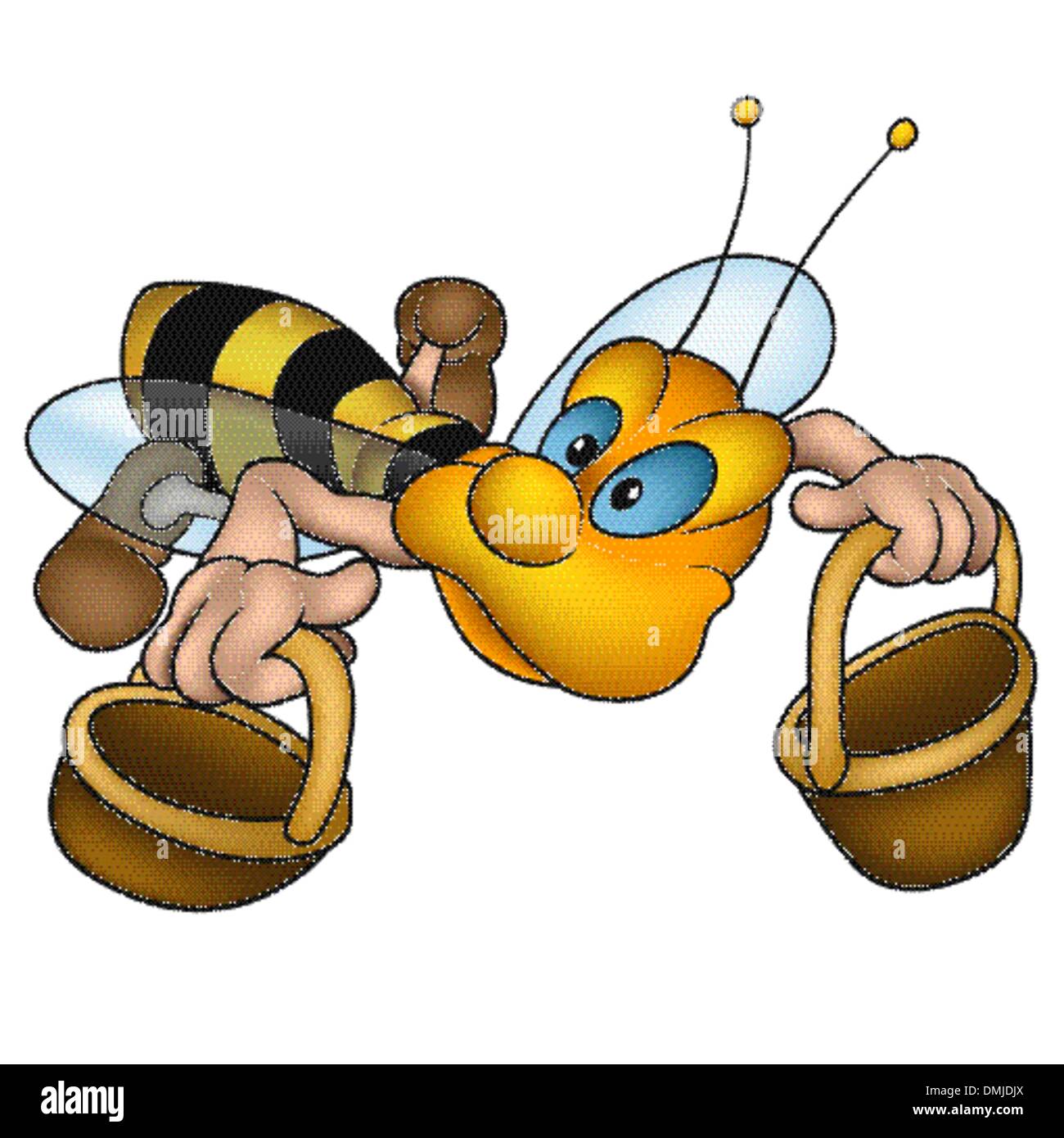 Striped wasp flying insect Cut Out Stock Images & Pictures - Alamy
