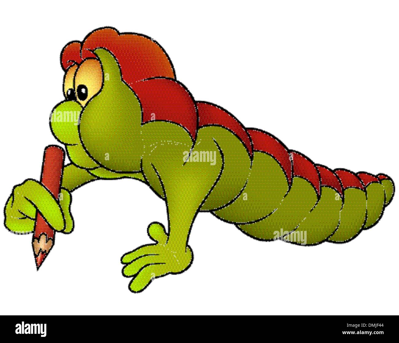 Pencil worm Stock Vector Images - Alamy