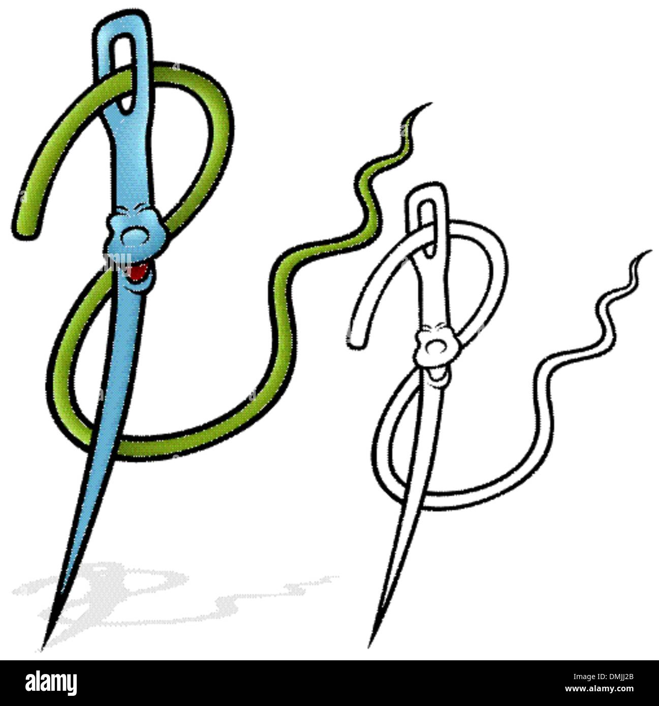 Needle And Thread Stock Vector Image & Art - Alamy