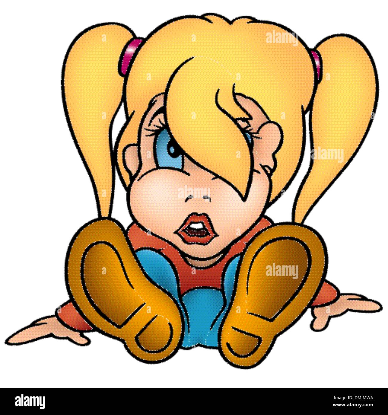 Blonde Girl Cartoon Illustration Stock Photos & Blonde Girl Cartoon ...