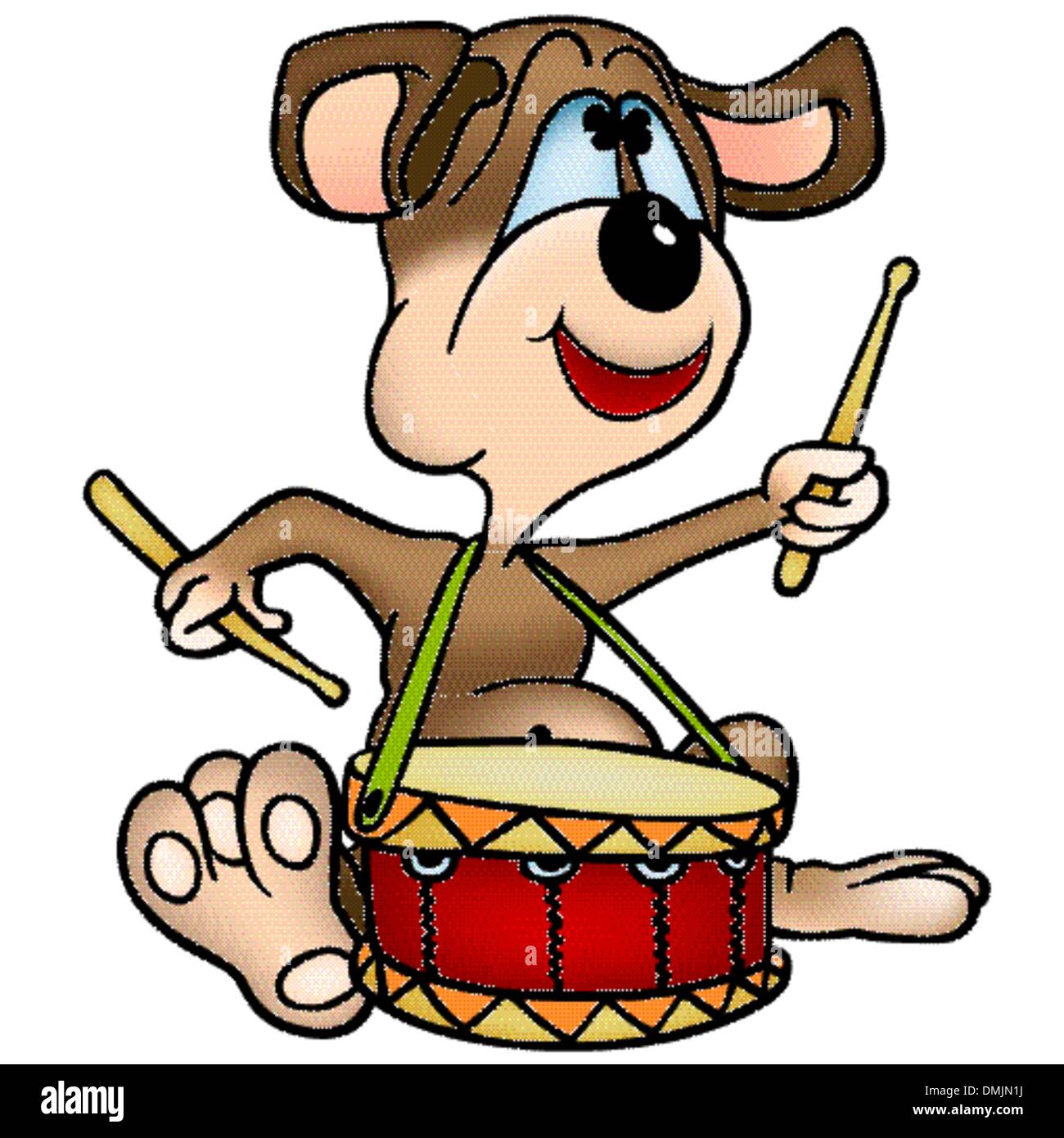 Dog drummer Stock Vector Images - Alamy