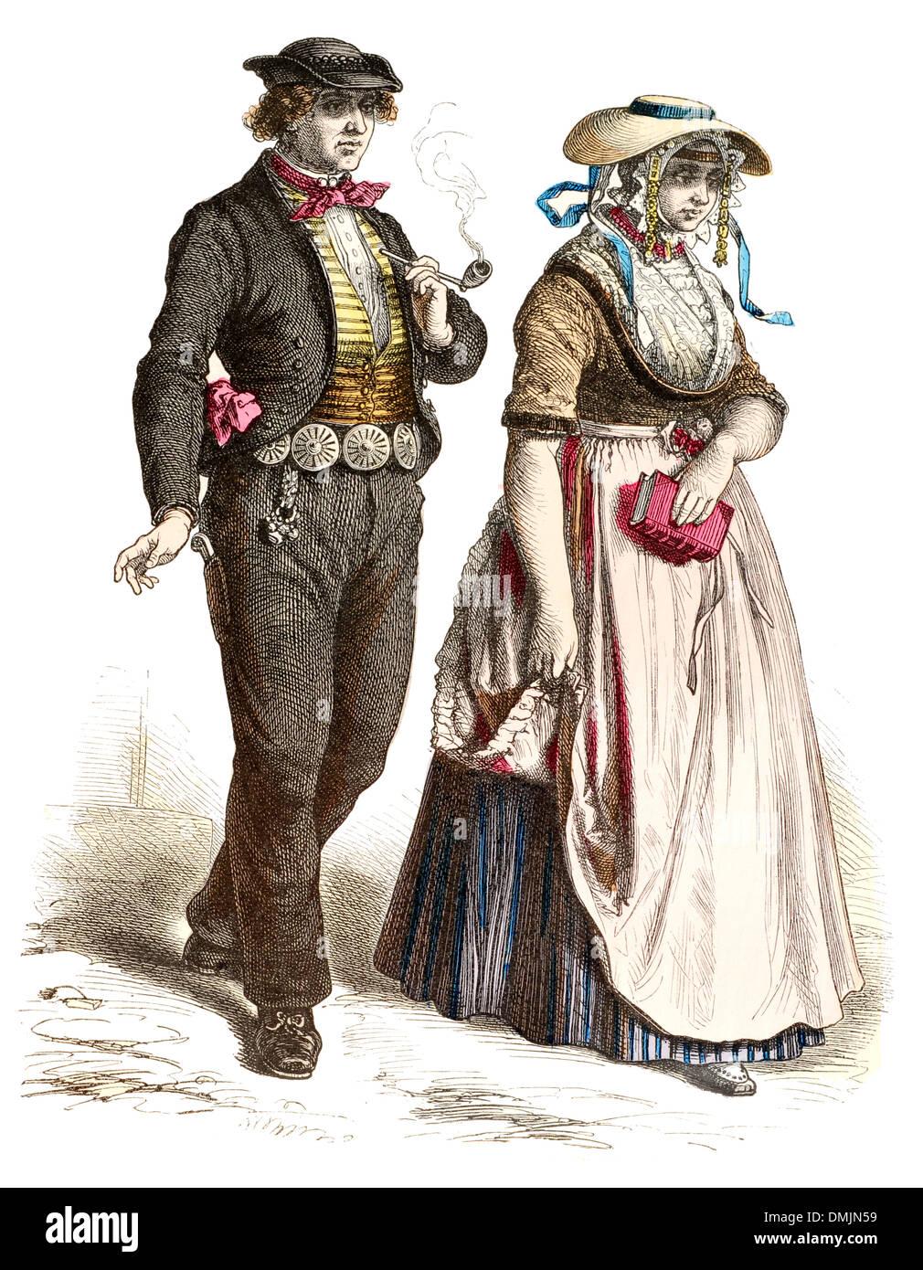 19th century Dutch Costume children traditional Country Folk Stock ...